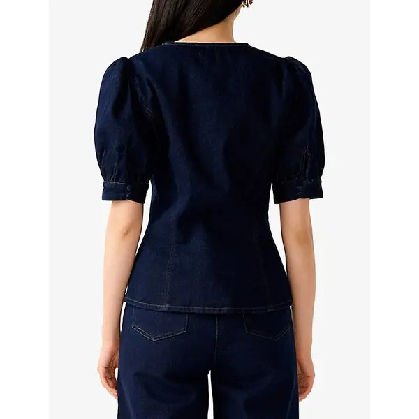 OMNES Paighton Cotton Denim Blouse