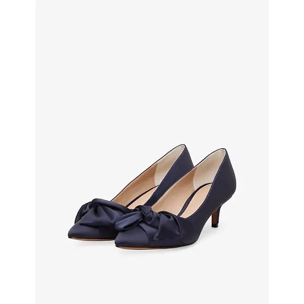 PHASE EIGHT Knot-front Heeled Satin Pumps