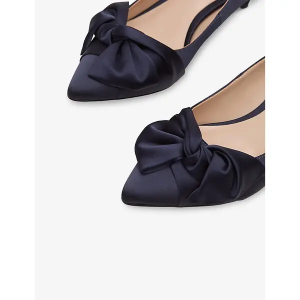 PHASE EIGHT Knot-front Heeled Satin Pumps