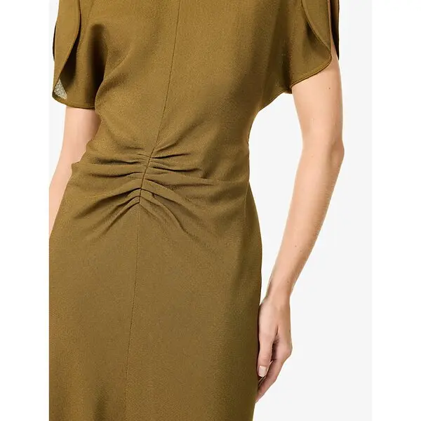Victoria Beckham Bela Crepe-back Satin Midi Dress