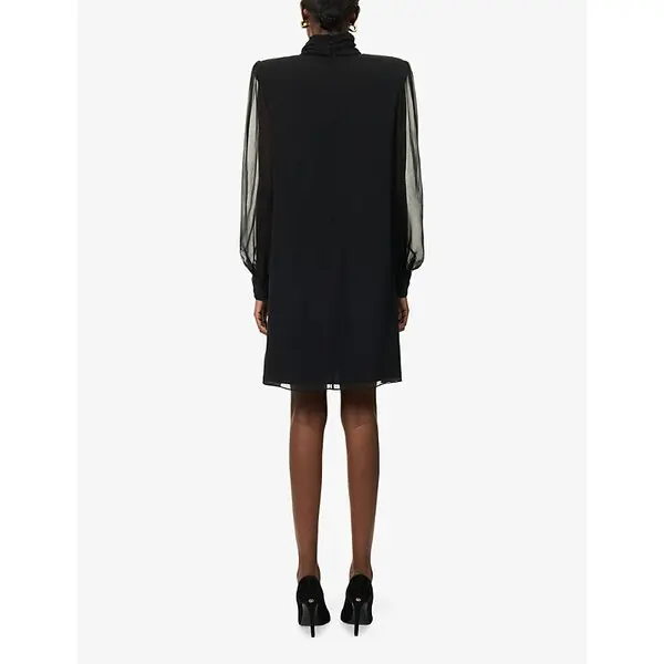 Valentino Garavani Draped High-neck Silk Mini Dress