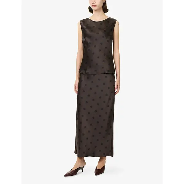 SAMSOE SAMSOE Saagneta Polka-dot Satin Maxi Skirt
