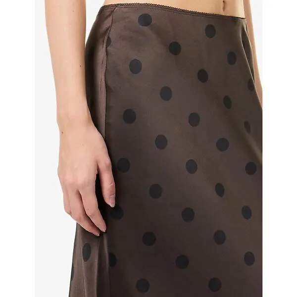 SAMSOE SAMSOE Saagneta Polka-dot Satin Maxi Skirt