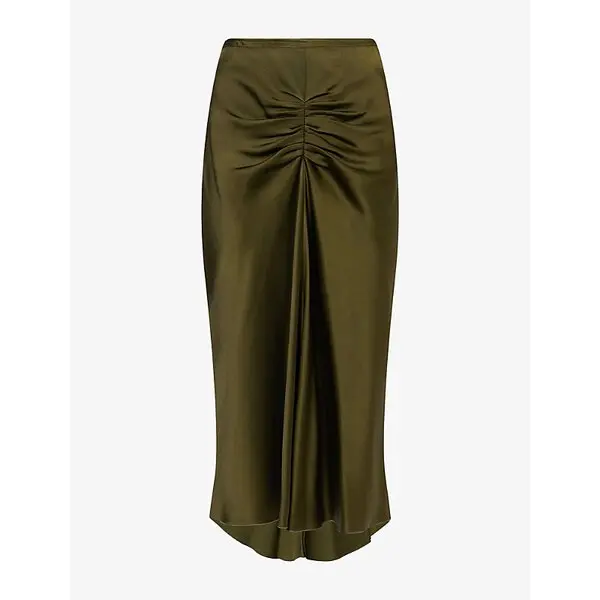 Victoria Beckham Bela Crepe-back Satin Midi Skirt