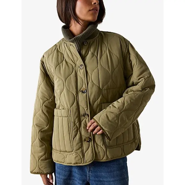 Whistles Reversible Quilted Woven Coat
