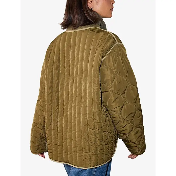 Whistles Reversible Quilted Woven Coat