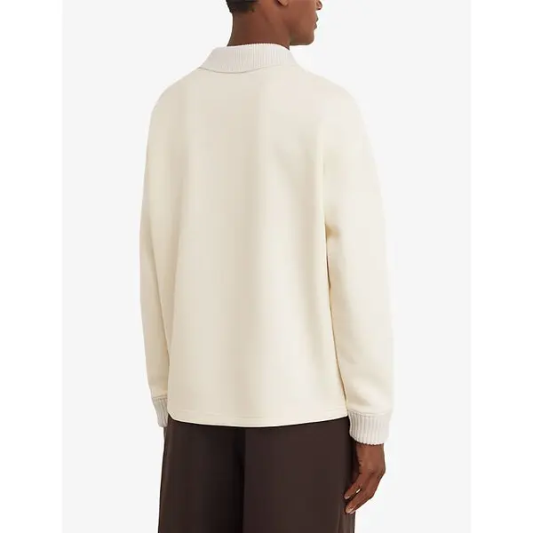 REISS Beaton Open-collar Cotton-blend Sweatshirt