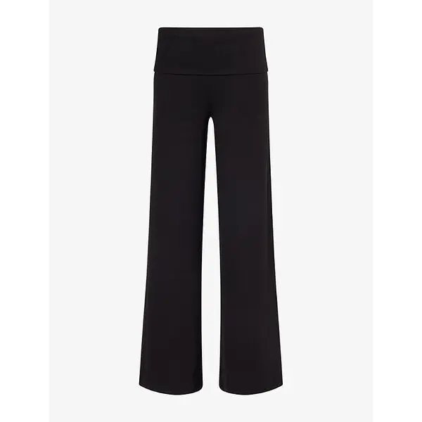 TALA 365 Rib Folded-waist Flared Jersey Trousers