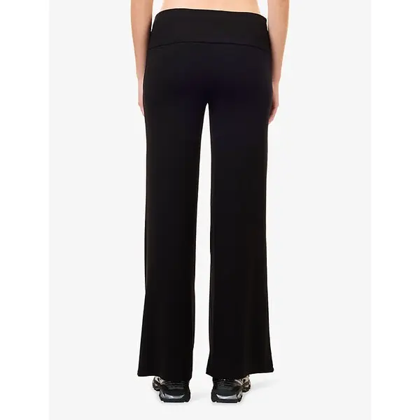 TALA 365 Rib Folded-waist Flared Jersey Trousers
