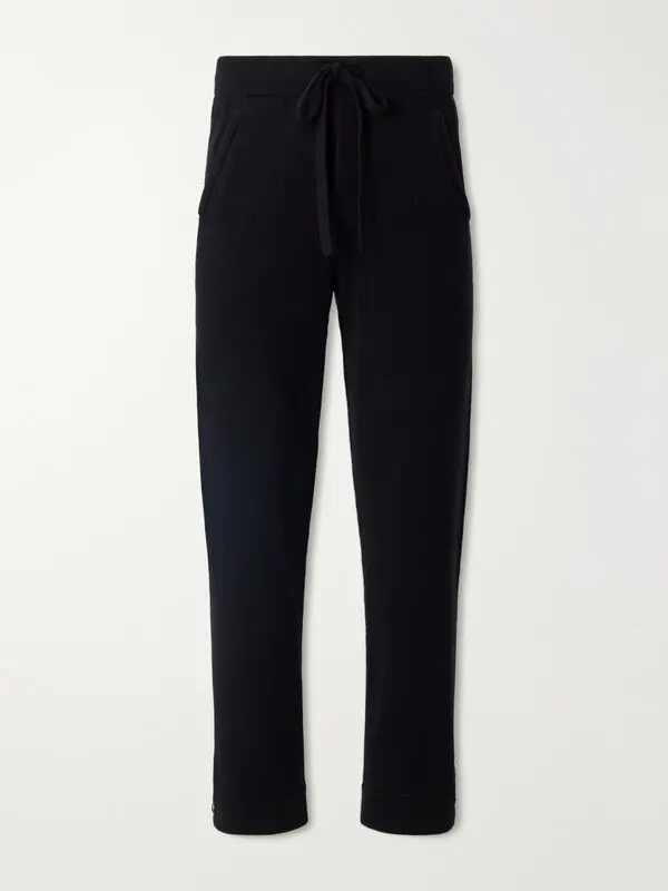 GOD'S TRUE CASHMERE Straight-leg Cashmere Drawstring Trousers - Black