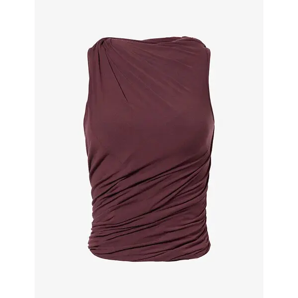 Rick Owens Luna Draped Jersey Top - Wine