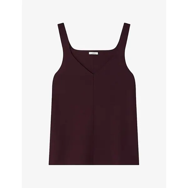 JOSEPH Joann Compact Milano Woven Tank Top - Mahogany