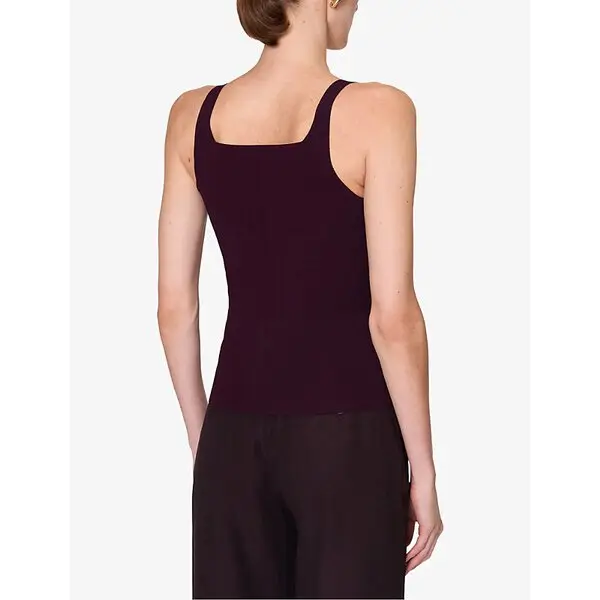 JOSEPH Joann Compact Milano Woven Tank Top - Mahogany