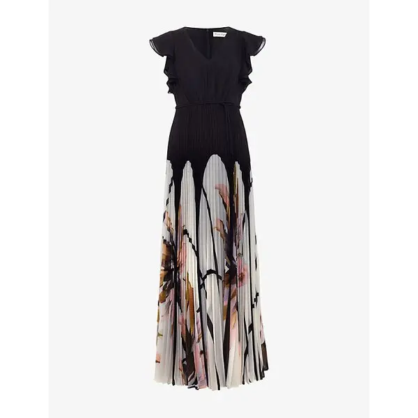 PHASE EIGHT Uma Pleated-skirt Woven Maxi Dress