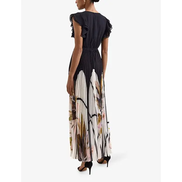 PHASE EIGHT Uma Pleated-skirt Woven Maxi Dress