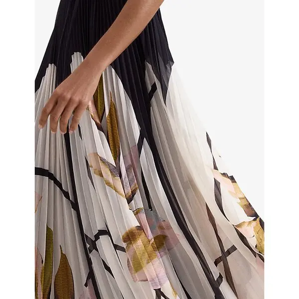 PHASE EIGHT Uma Pleated-skirt Woven Maxi Dress