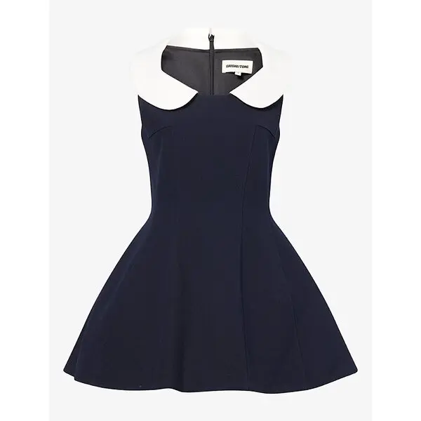 SHUSHU/TONG Contrast-collar Wool Mini Dress