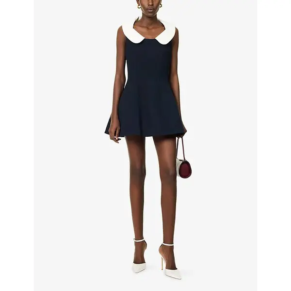 SHUSHU/TONG Contrast-collar Wool Mini Dress