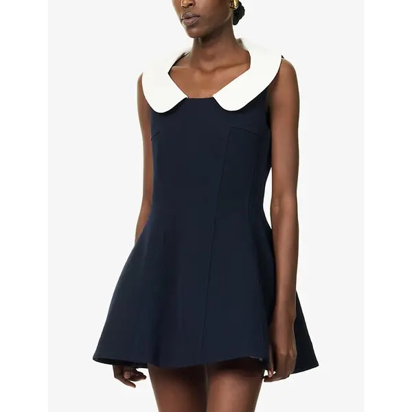 SHUSHU/TONG Contrast-collar Wool Mini Dress