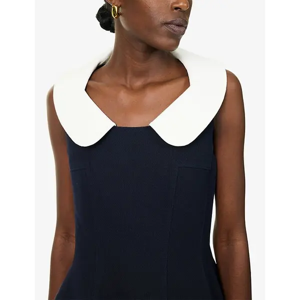 SHUSHU/TONG Contrast-collar Wool Mini Dress