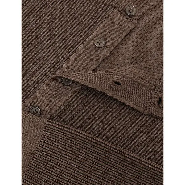 REISS Declan Long-sleeve Stretch-knit Henley Top