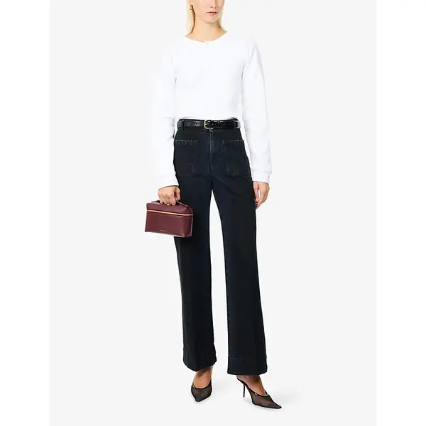 Victoria Beckham Alina Wide-leg Cotton Denim Jeans - Ink Blue