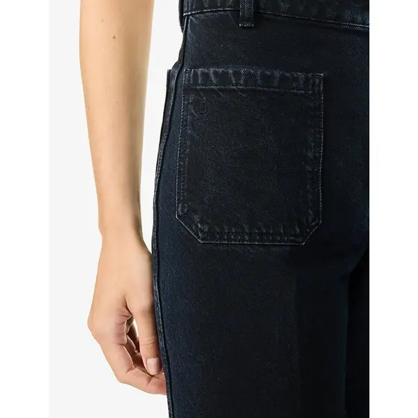 Victoria Beckham Alina Wide-leg Cotton Denim Jeans - Ink Blue
