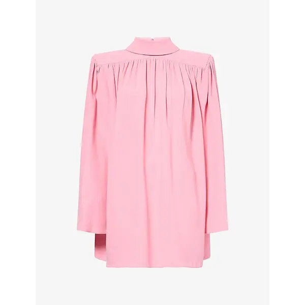 Valentino Garavani Draped High-neck Silk Top