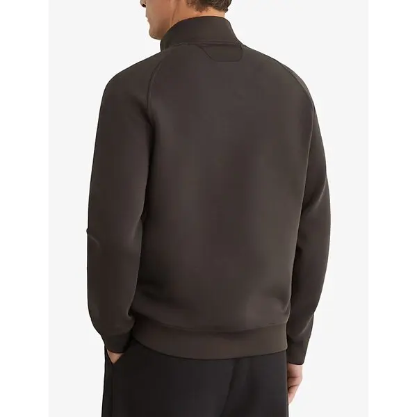 REISS Calvorn Hybrid Quilted-body Cotton-blend Jacket