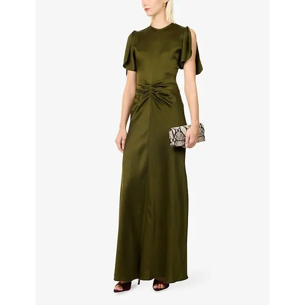 Victoria Beckham Isabella Crepe-back Satin Gown