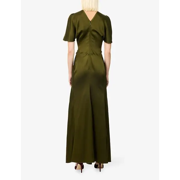 Victoria Beckham Isabella Crepe-back Satin Gown