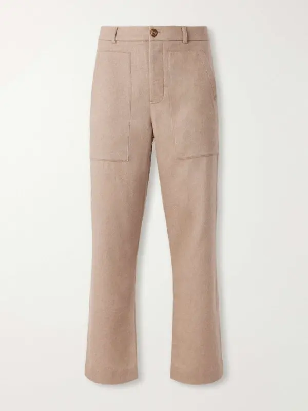 GOD'S TRUE CASHMERE Straight-leg Cashmere-canvas Trousers