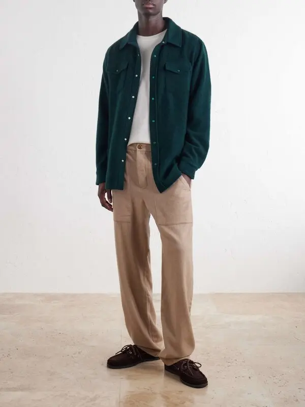 GOD'S TRUE CASHMERE Straight-leg Cashmere-canvas Trousers
