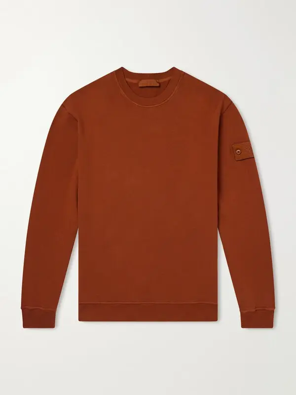 Stone Island Ghost Garment-dyed Stretch-cotton Jersey Sweatshirt