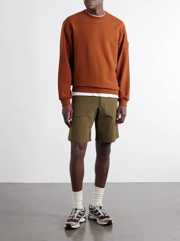 Stone Island Ghost Garment-dyed Stretch-cotton Jersey Sweatshirt