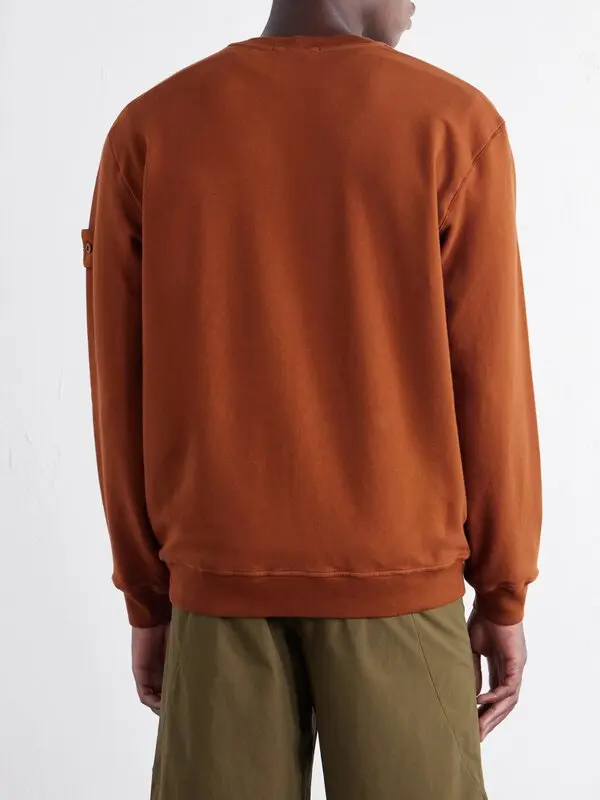 Stone Island Ghost Garment-dyed Stretch-cotton Jersey Sweatshirt