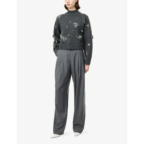 Simkhai Gabriette Embellished Wool-blend Jumper