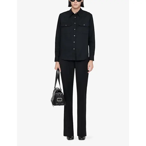 ALLSAINTS Roxanne Slim-fit High-rise Stretch Wool-blend Trousers