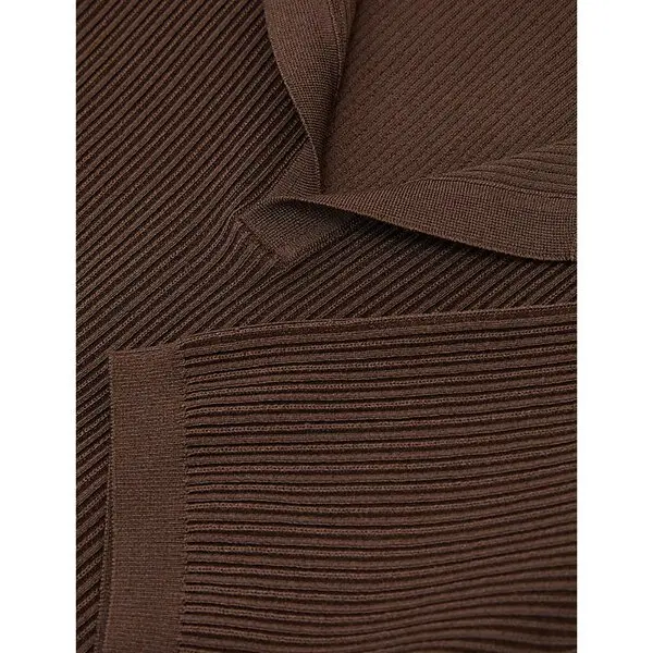 REISS Sailor Ribbed Open-collar Stretch-knit Polo
