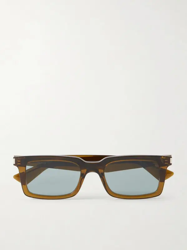 Saint Laurent Sl 860 Square-frame Recycled Acetate Sunglasses - Brown