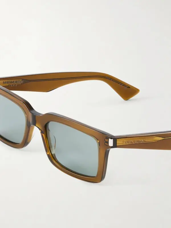 Saint Laurent Sl 860 Square-frame Recycled Acetate Sunglasses - Brown
