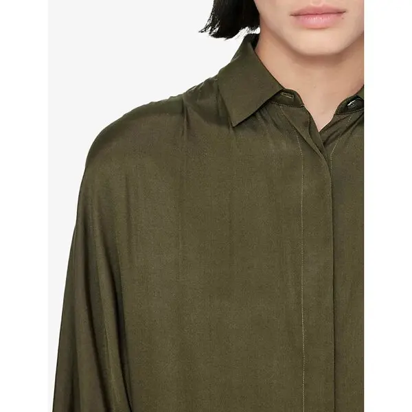 ALLSAINTS Noora Belted-waist Silk-blend Mini Dress - Washed Khaki
