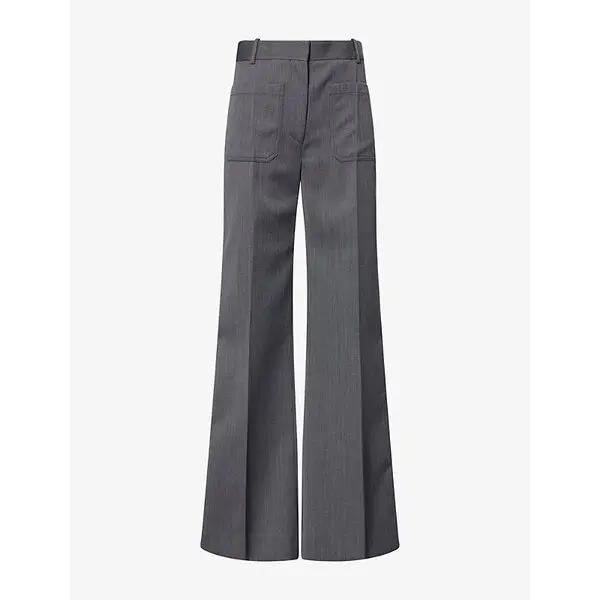 Victoria Beckham Ethel Tailored Pleated Wool Trousers