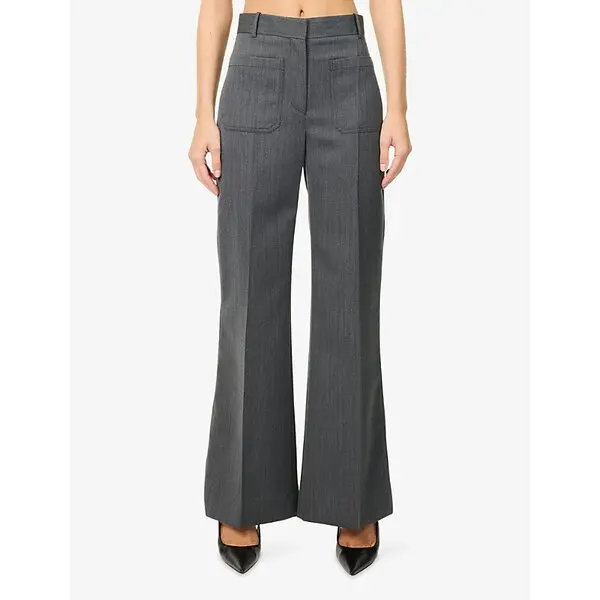 Victoria Beckham Ethel Tailored Pleated Wool Trousers