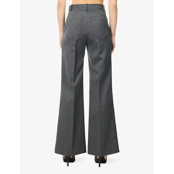 Victoria Beckham Ethel Tailored Pleated Wool Trousers