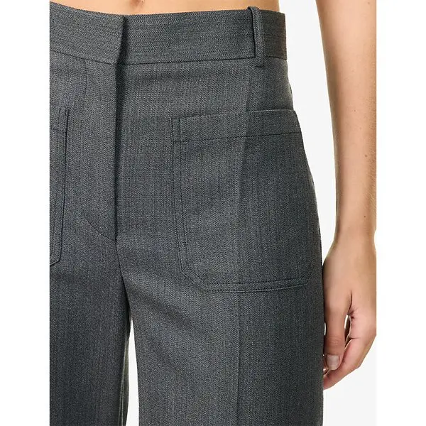 Victoria Beckham Ethel Tailored Pleated Wool Trousers