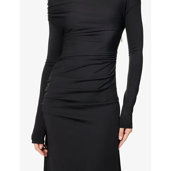 Victoria Beckham Gathered-detail Shoulder Drape Woven Gown