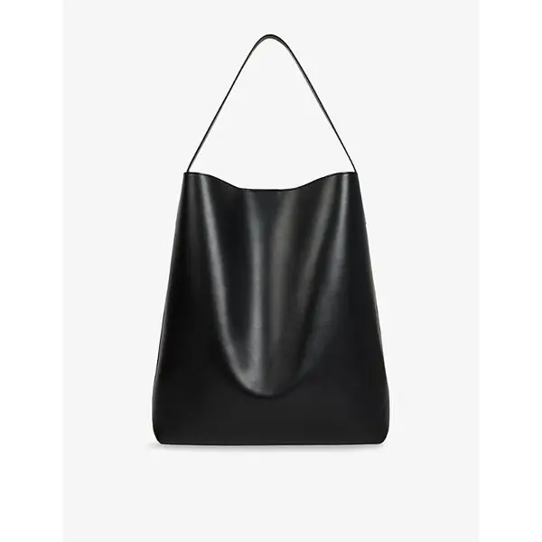 Sandro Logo Leather Hobo Bag
