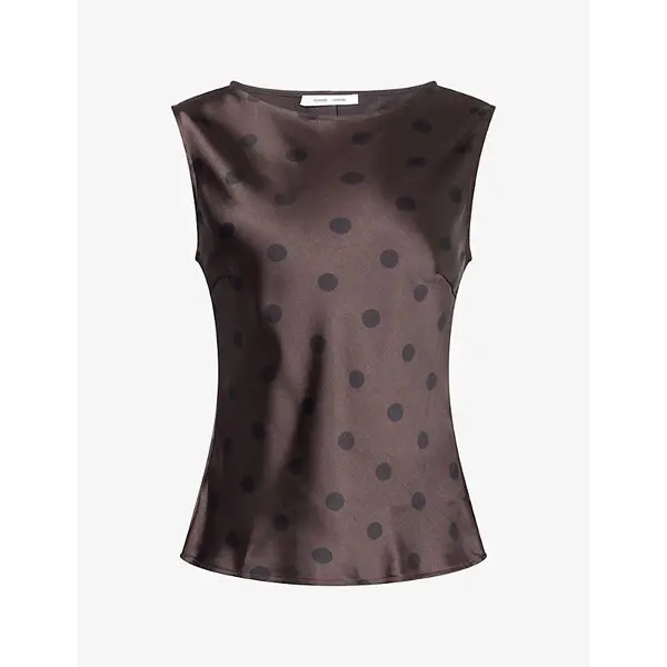 SAMSOE SAMSOE Saagne Polka-dot Satin Top - Mulch Dott
