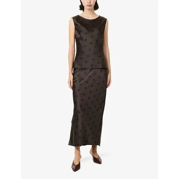 SAMSOE SAMSOE Saagne Polka-dot Satin Top - Mulch Dott